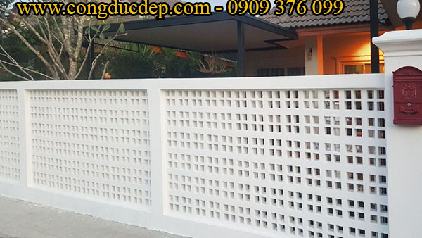 Mẫu hàng rào đẹp, tường rào đẹp đơn giản, thanh lịch, sang trọng