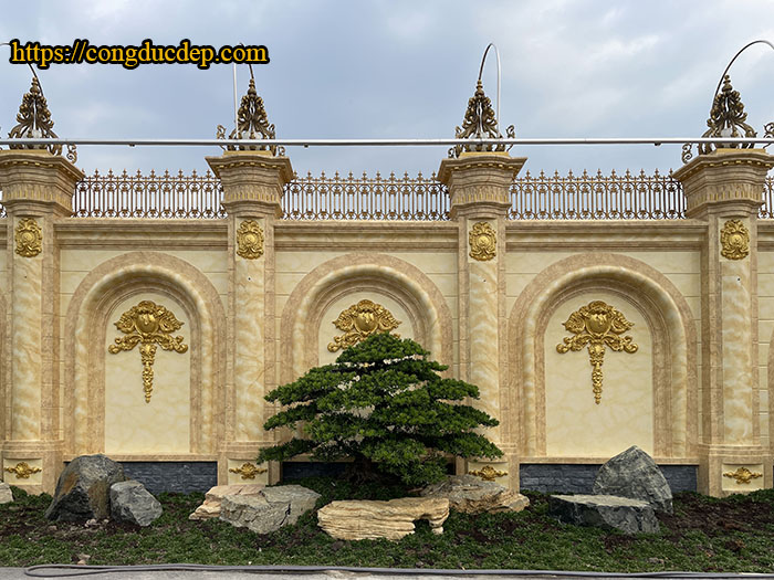Mẫu hàng rào đẹp, tường rào đẹp đơn giản, thanh lịch, sang trọng